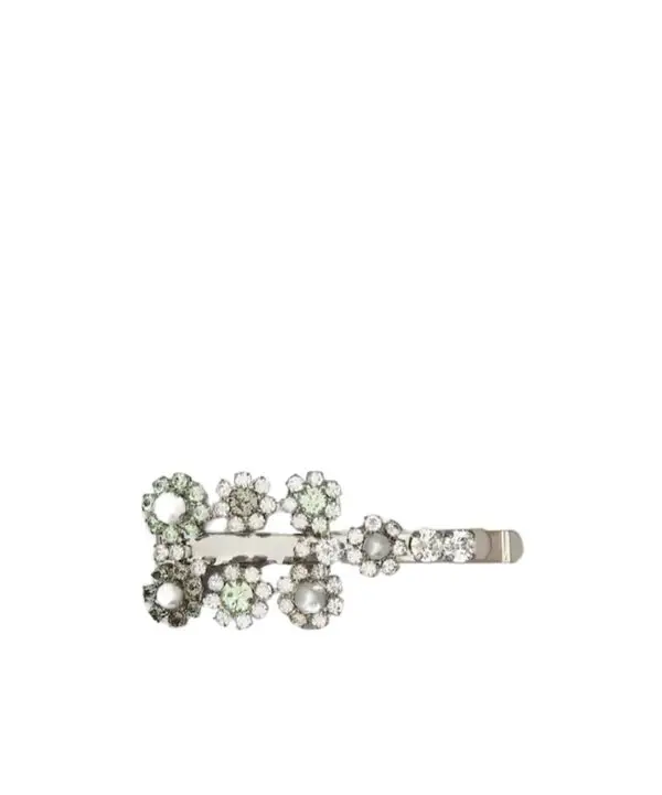 ROGER VIVIER Efflorescence Hair Clip With Crystals And Pearls - Silver