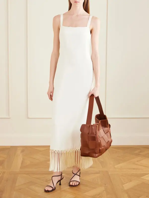 ST. AGNI Woven Leather Shoulder Bag - Brown