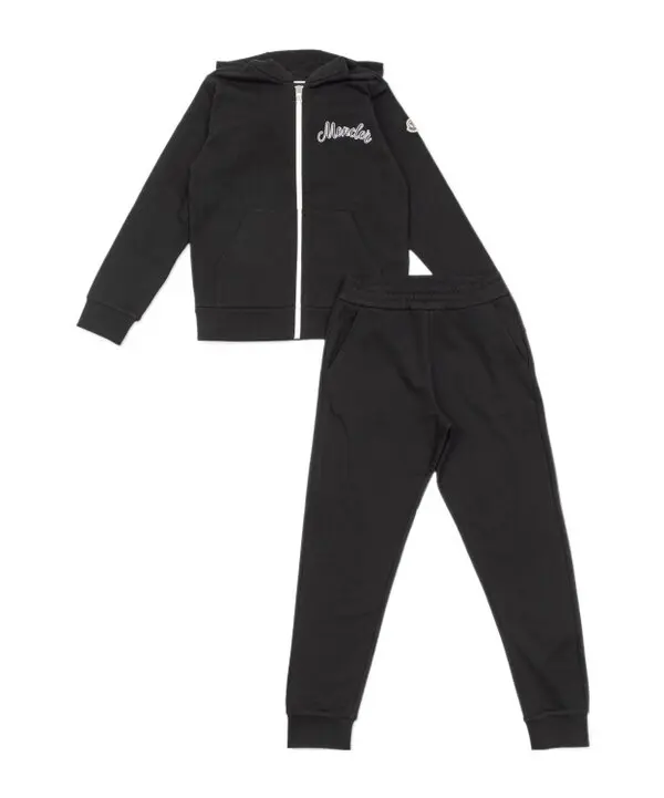 Moncler Logo Patch Hooded Tracksuit - Black