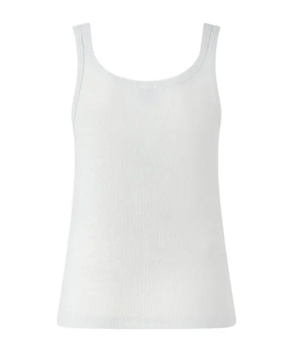 Pinko Knitted Lurex Tank Top With Front Buttons - White