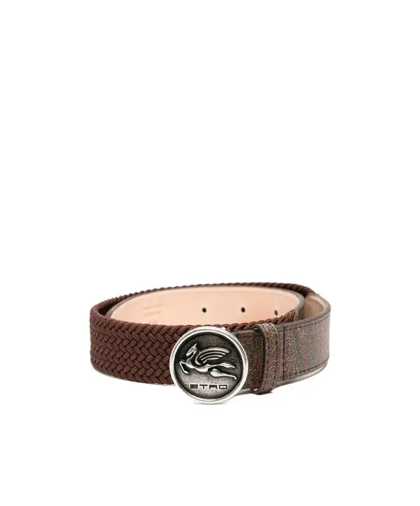 Etro Braided Leather Belt - Nude