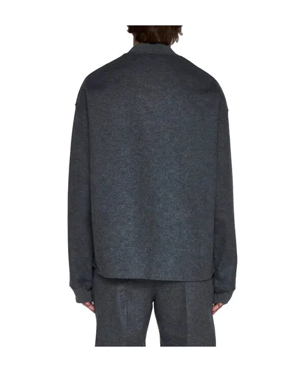 JIL SANDER Mock Neck Knitted Jumper - Gray