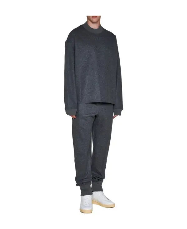 JIL SANDER Mock Neck Knitted Jumper - Gray