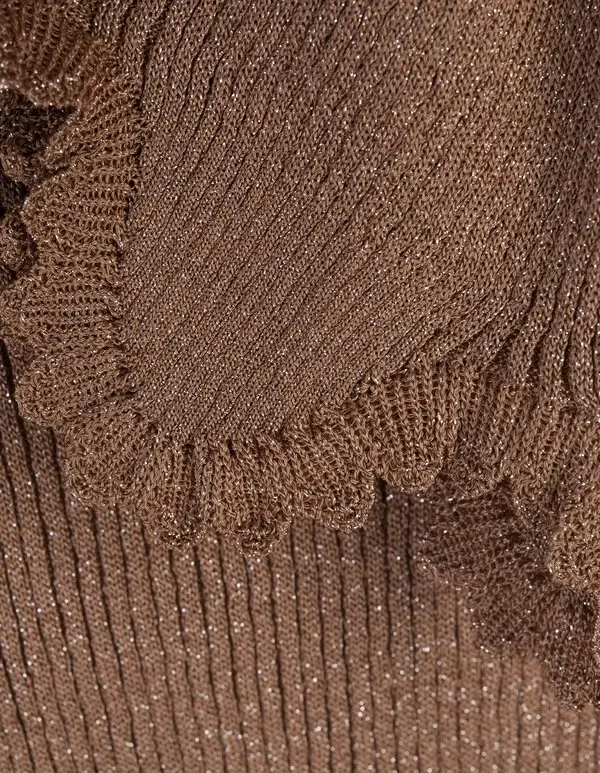 Chloé Ribbed-knit Mini Dress With Wavy Hem And Cuffs