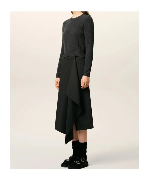 AMI Paris De Coeur Embroidered Sweater - Anthracite