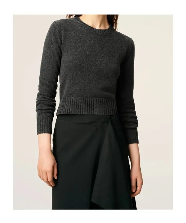AMI Paris De Coeur Embroidered Sweater - Anthracite