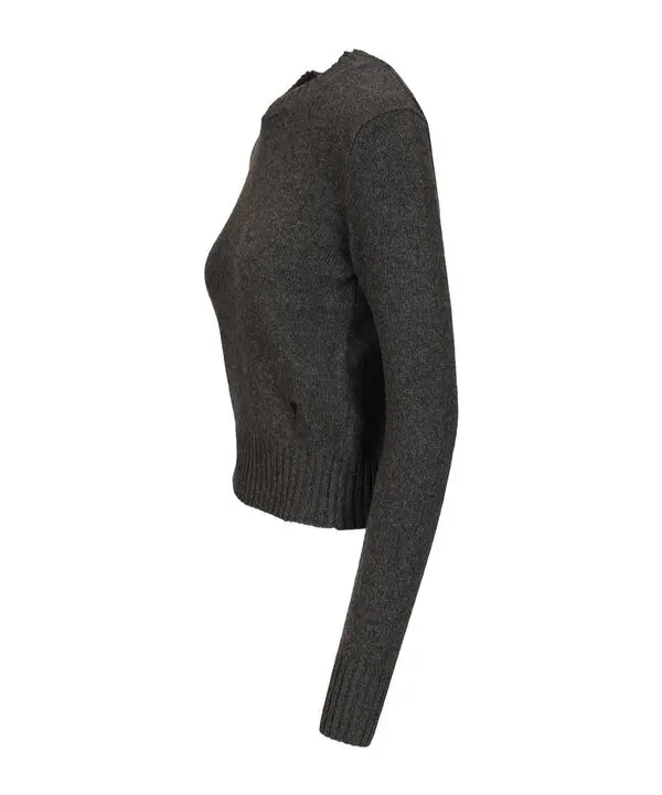 AMI Paris De Coeur Embroidered Sweater - Anthracite