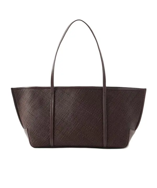 ST. AGNI Bateau Woven Leather Tote Bag - Brown