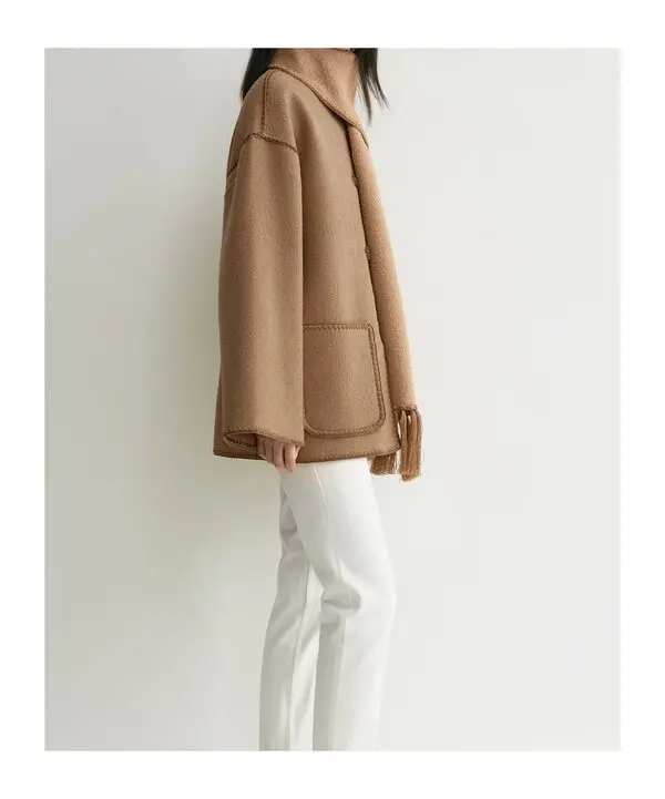 TOTEME Whipstitch-trim Scarf Jacket - Camel