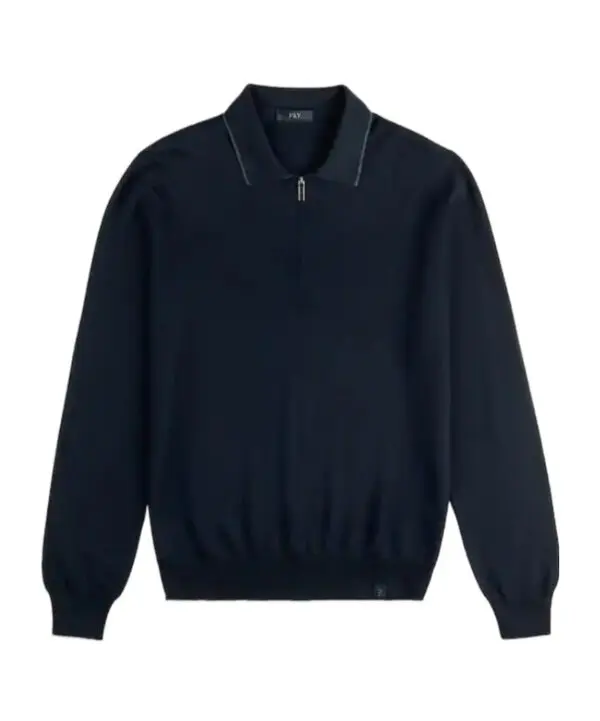 FAY Long Sleeve Polo Neck Sweater