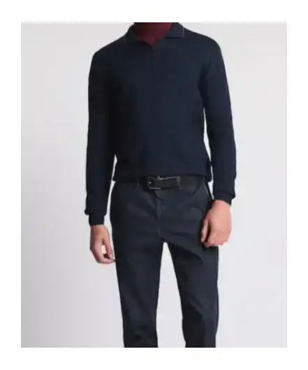 FAY Long Sleeve Polo Neck Sweater