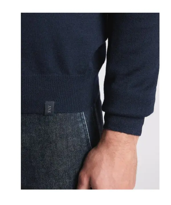 FAY Long Sleeve Polo Neck Sweater