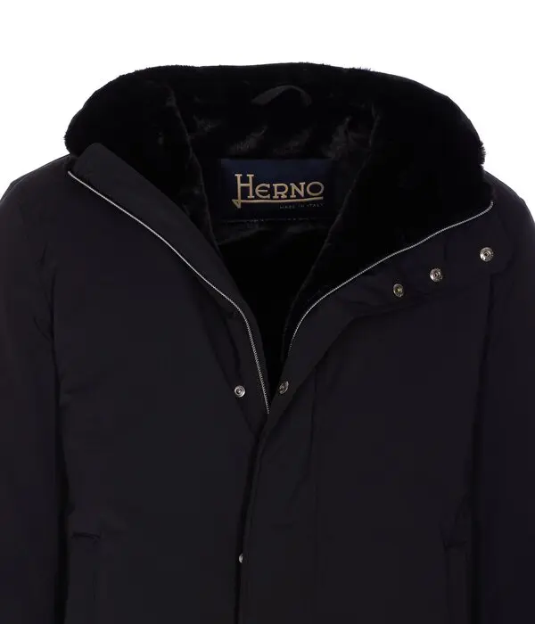 Herno Hooded Padded Coat - Black