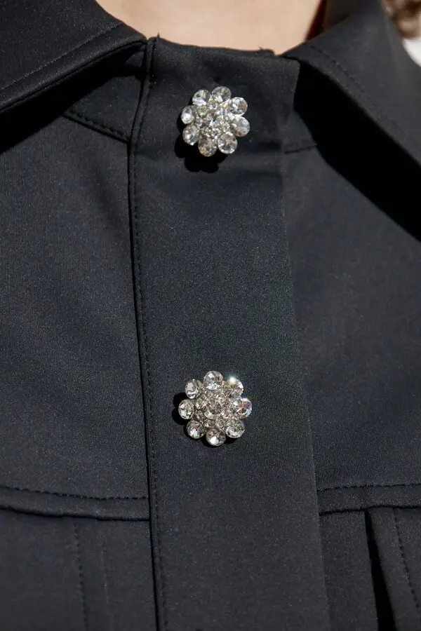 GANNI Neoprene Dress With Jeweled Buttons