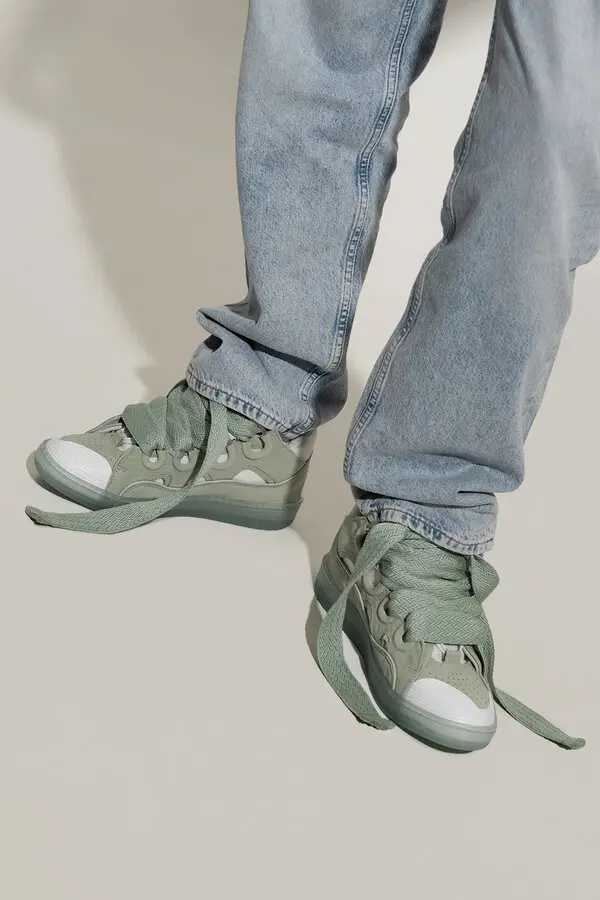 LANVIN Curb Lace-up Sneakers - Gray
