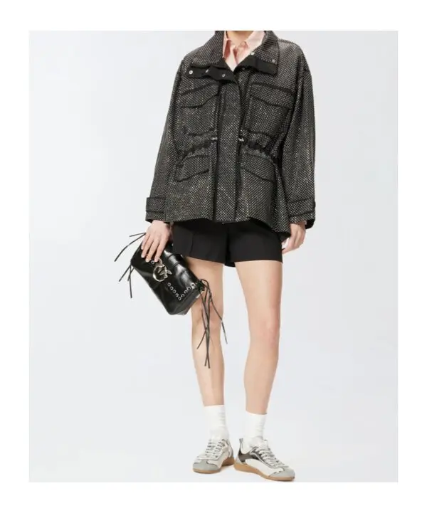 Pinko Rhinestoned Technical Parka