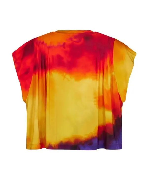 Rabanne Tie-dye Crewneck Cropped T-shirt - Red