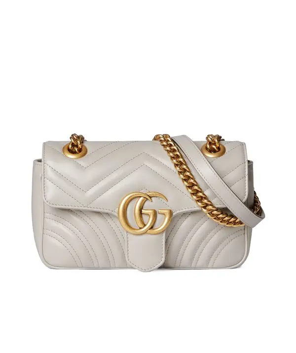 Gucci Gg Marmont Quilted Mini Shoulder Bag - Light Gray