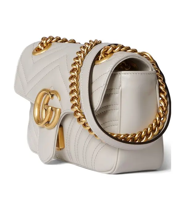 Gucci Gg Marmont Quilted Mini Shoulder Bag - Light Gray