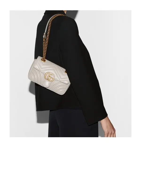 Gucci Gg Marmont Quilted Mini Shoulder Bag - Light Gray