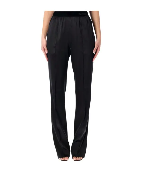 TOM FORD Satin Straight Leg Pants - Black