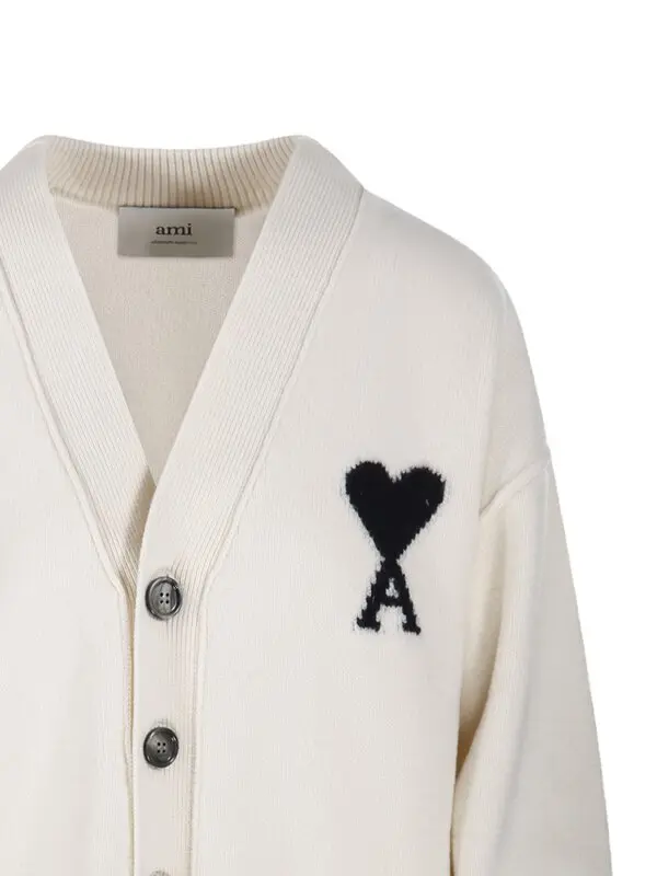 AMI Paris De Coeur V-neck Cardigan