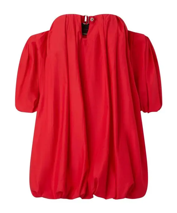 Pinko Off-shoulder Pleated Mini Dress - Red
