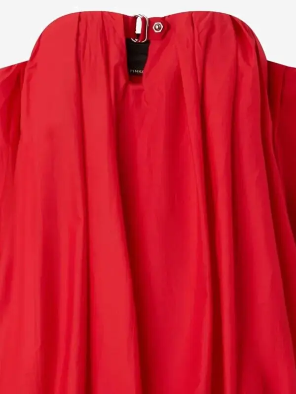 Pinko Off-shoulder Pleated Mini Dress - Red