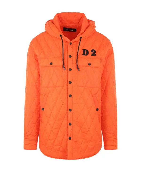 Dsquared2 Logo Patch Quilted Hooded Jacket