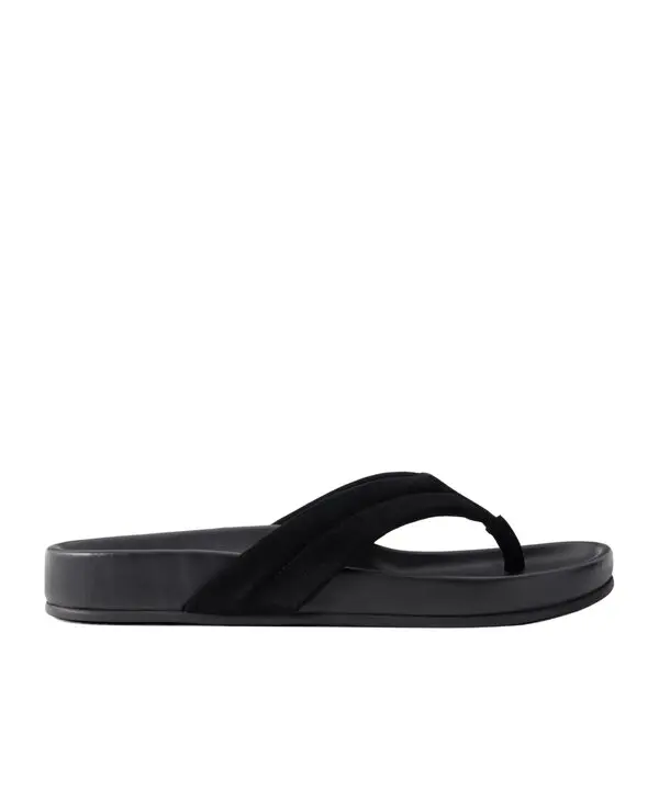 ST. AGNI Suede Platform Thong Sandals