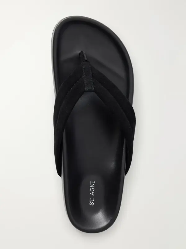 ST. AGNI Suede Platform Thong Sandals