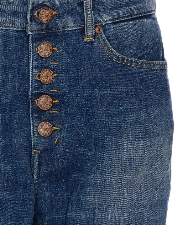 DONDUP Button-fly Stretch Jeans - Blue