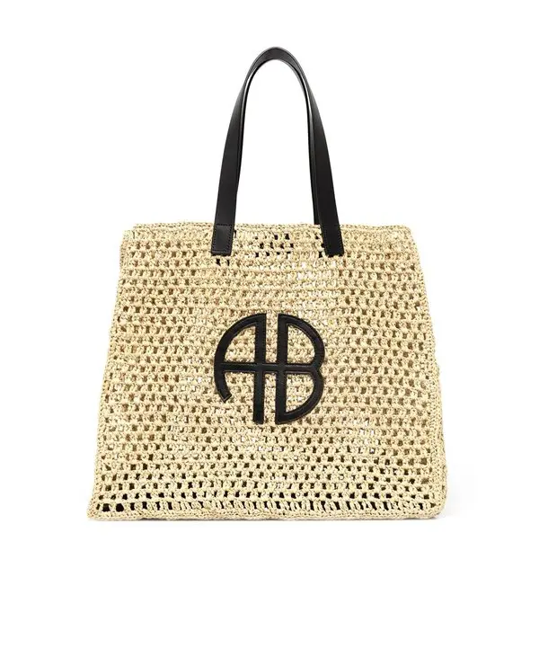 ANINE BING Large Rio Woven Tote Bag - Sand