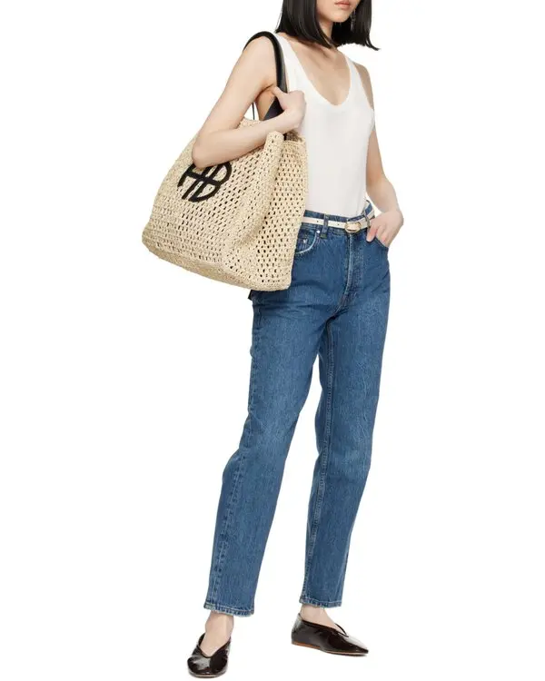 ANINE BING Large Rio Woven Tote Bag - Sand