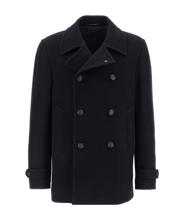 Tagliatore Monaco Double Breasted Coat - Blue