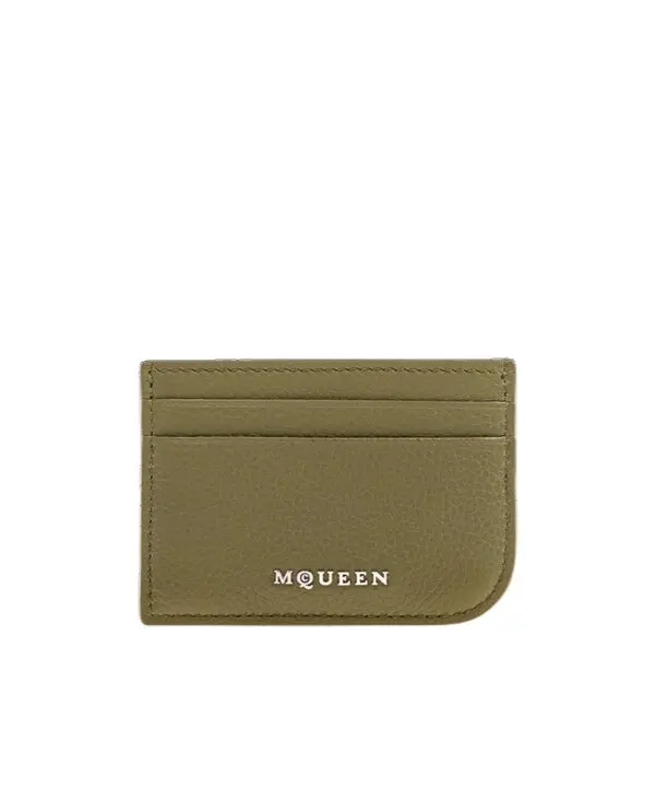 Alexander McQueen Sling Logo Plaque Card Holder - Green