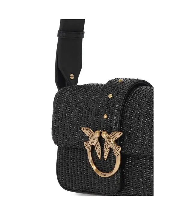 Pinko Love One Foldover Crossbody Bag - Black
