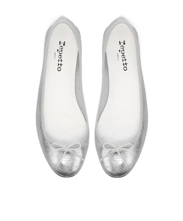 Repetto Ballerina Flats With Bow Detail - Silver