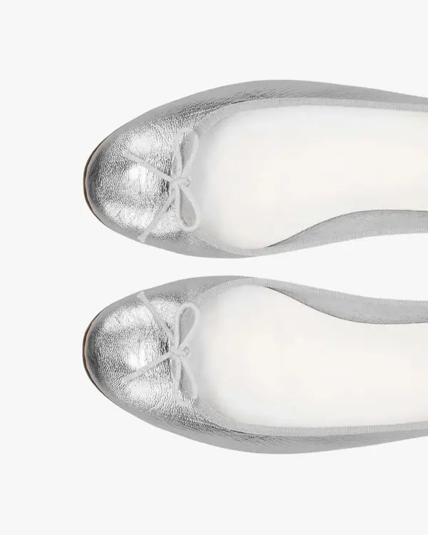 Repetto Ballerina Flats With Bow Detail - Silver