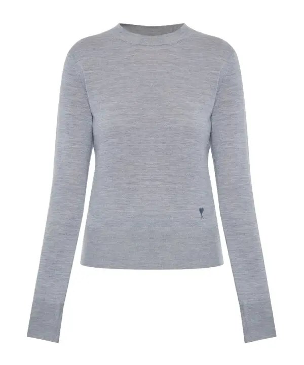 Ami Crew Neck Wool-silk Blend Sweater