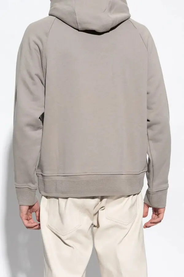Emporio Armani Logo Embroidered Cotton Hoodie