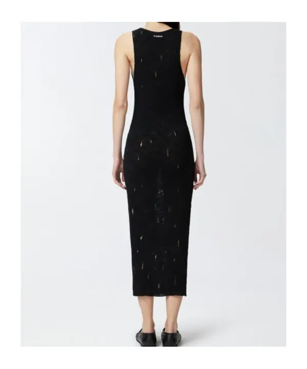 Pinko Sleeveless Round Neck Midi Dress With Back Logo