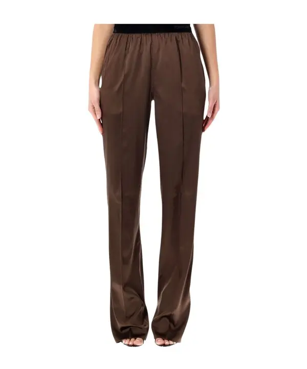 TOM FORD Satin Straight Leg Pants - Green
