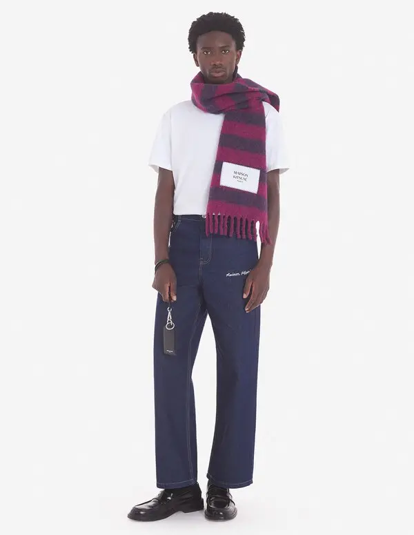 Maison Kitsuné Wide-leg Jeans With Embroidered Logo