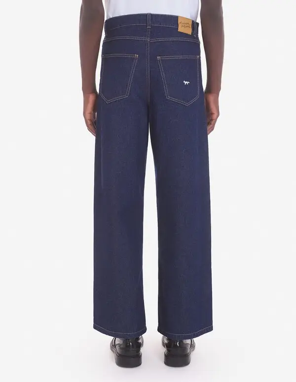 Maison Kitsuné Wide-leg Jeans With Embroidered Logo