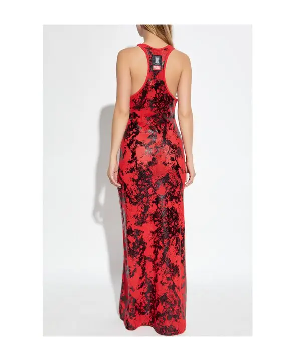 DIESEL® X Savage X Fenty Metallic Effect Maxi Dress - Red