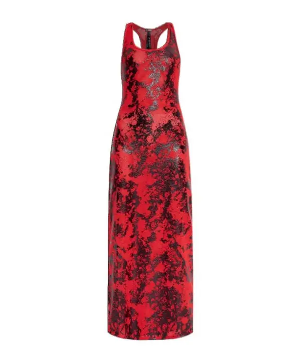 DIESEL® X Savage X Fenty Metallic Effect Maxi Dress - Red