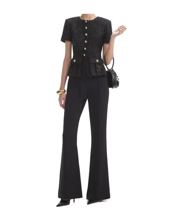 SELF-PORTRAIT Tinsel Bouclé Jumpsuit - Black