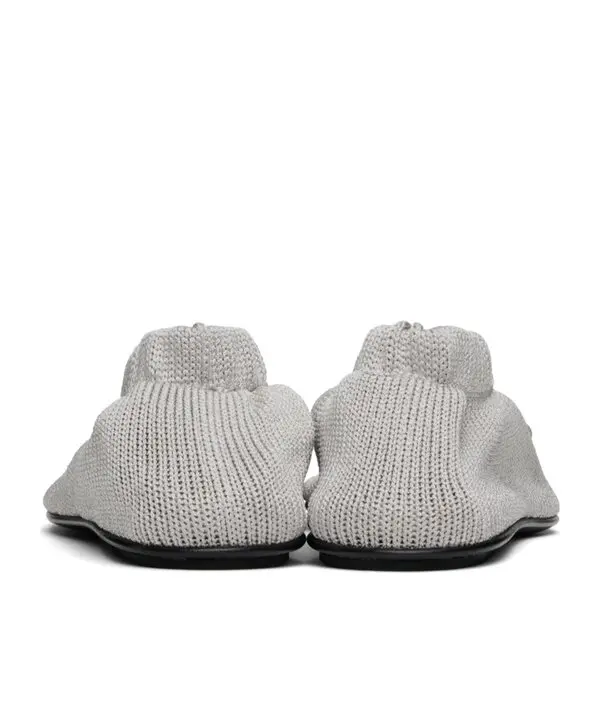 TOTEME Knitted Ballerina Flats With Bow Detailing - Gray