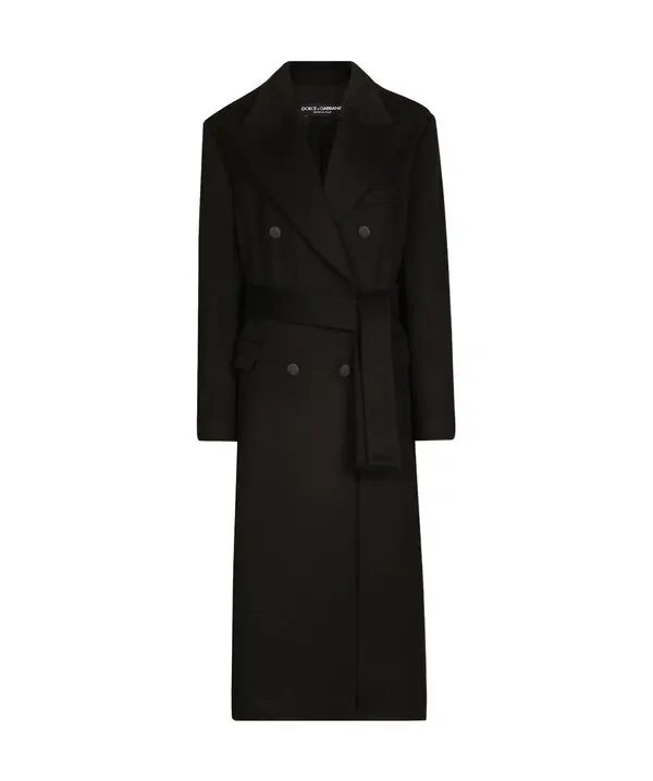 Dolce & Gabbana Double-breasted Belted Coat - Black